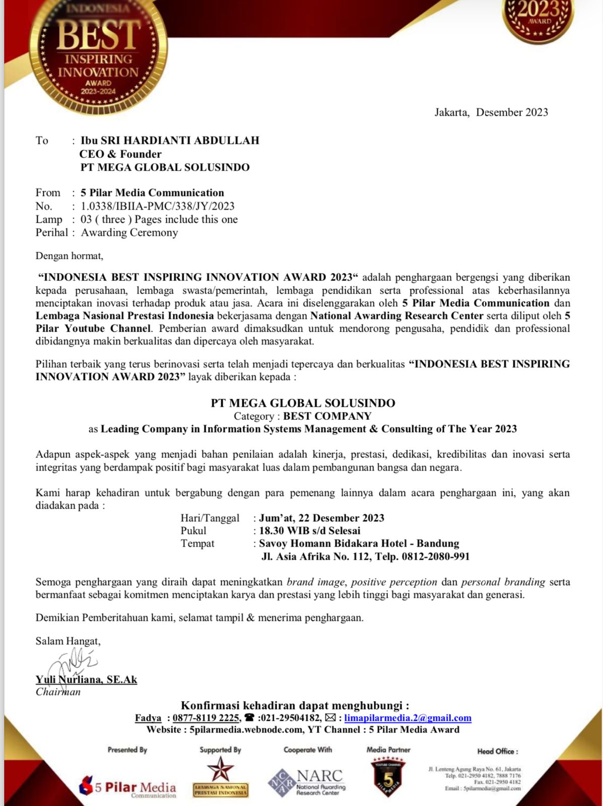 Achievment - PT Mega Global Solusindo